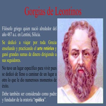 Gorgias VIDA DEL PERSONAJE Y SUS APORTES | PPT