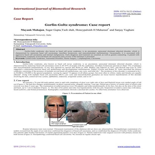 Gorlin goltz syndrome | PDF