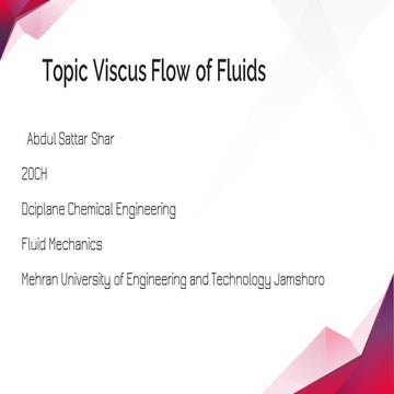 Viscus Flow of Fluids | PDF