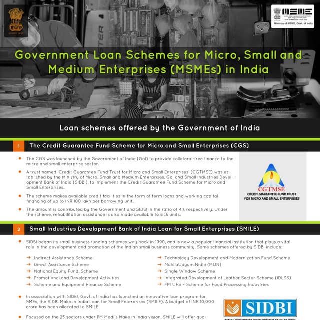 Government Loan Schemes for Indian MSMEs | PDF
