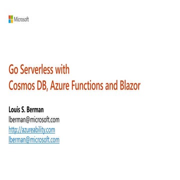 Go Serverless With Cosmos Db Azure Functions And Blazor Ppt 3960