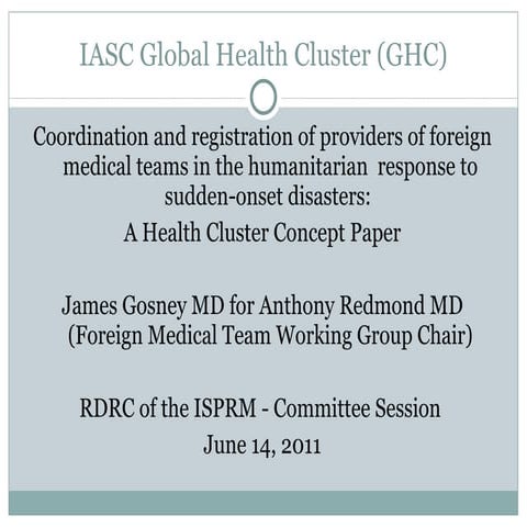 Gosney coordination and registration of providers of fm ts in the ...