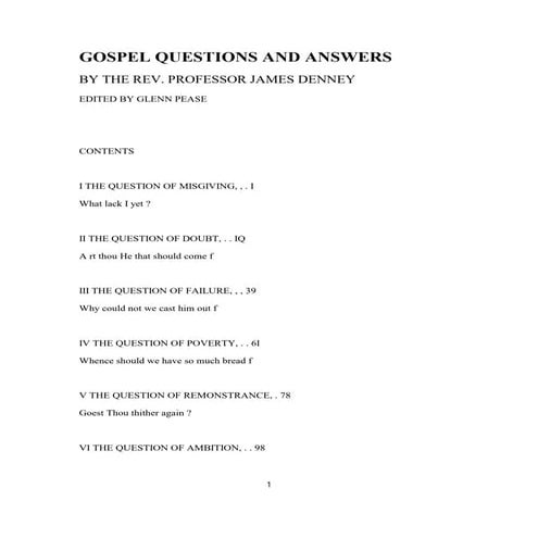 Gospel questions and answers | PDF