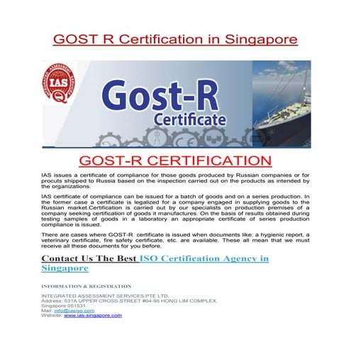 GOST R Certification in Singapore | PDF