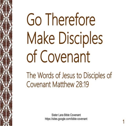 Go Therefore Make Disciples of Covenant The Words of Jesus to Disciples ...