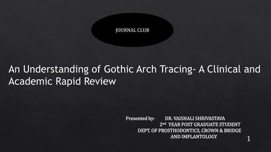 Gothic arch tracing. | PPTX | Oral care | Personal Care