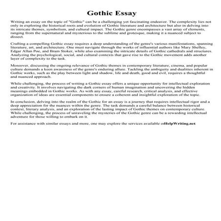 Gothic Essay | PDF