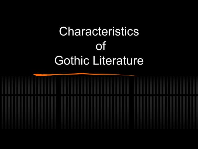 Gothic fiction | PPT