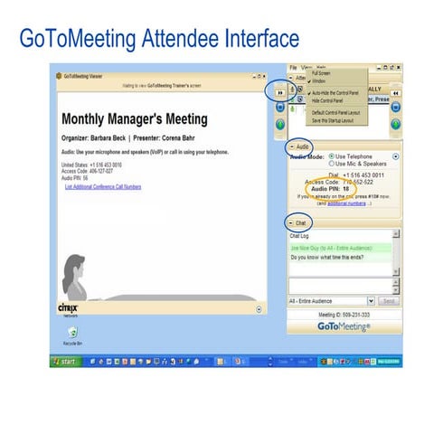 Go To Meeting Attendee Interface Slide | PPT