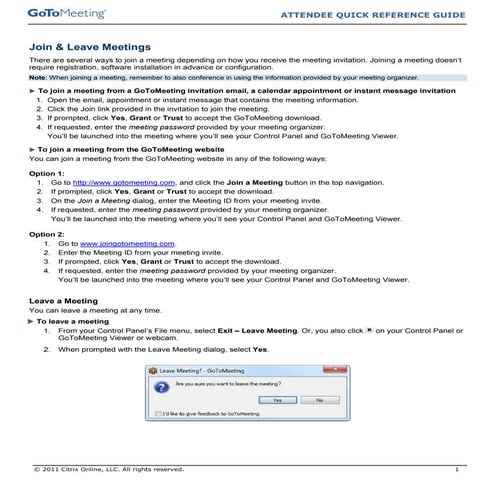 GoToWebinar Attendee Guide | PDF