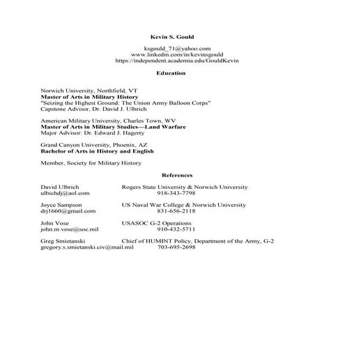Resume for David H. Huntoon, Jr. | PDF
