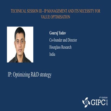 IP: Optimizing R&D Strategy | PPTX