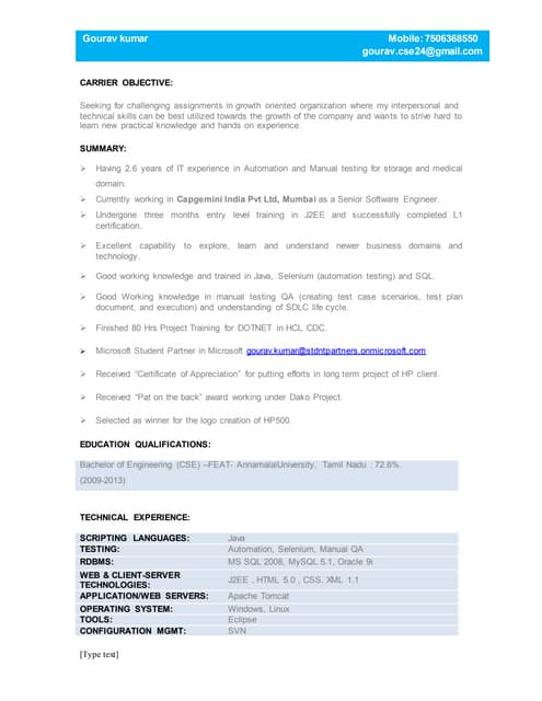 swetha resume | PDF