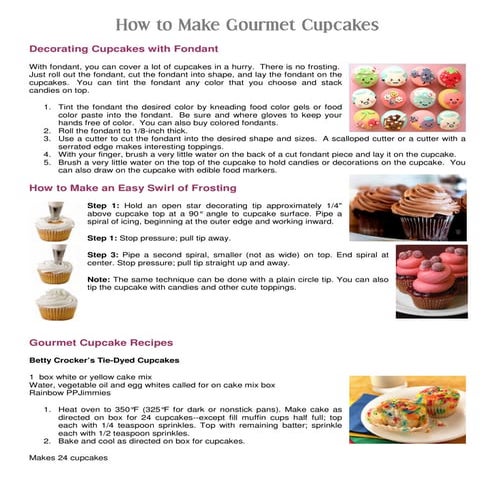 How To Make Gourmet Cupcakes Pdf