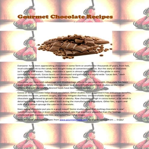 Gourmet Chocolate Recipes | PDF