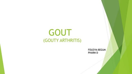 Pathophysiology of Gout | PPTX | Endocrine and Metabolic Diseases | Diseases and Conditions