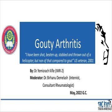 gouty arthritis seminar presentation best slide | PPTX