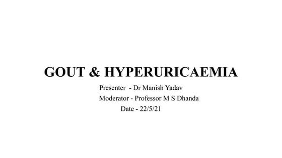 Pathophysiology of Gout | PPTX | Endocrine and Metabolic Diseases | Diseases and Conditions