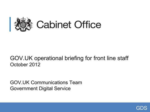 gov.uk pre-launch briefing pack | PPT gov.uk pre-launch briefing pack | PPT