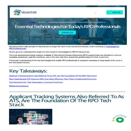 Essential Technologies For Today's RPO Professionals | PPTX