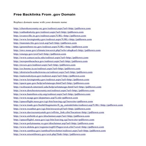 Gov backlinks | PDF