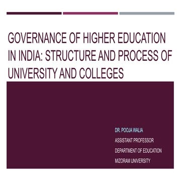 Governance of Higher education in India | PPTX