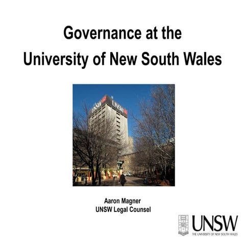 Governance at UNSW Aaron Magner 2009 | PPT