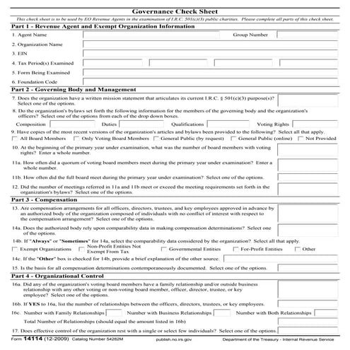 Nonprofit Governance Checklist | PDF