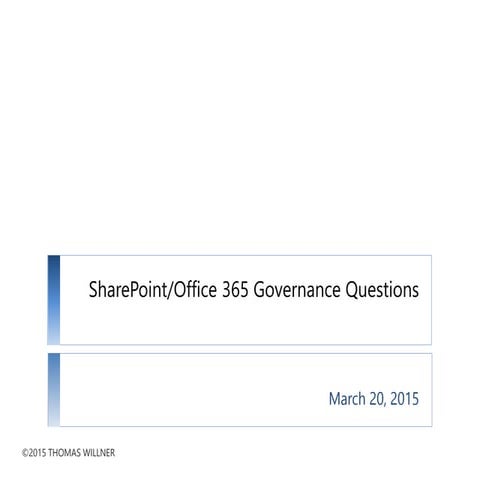 SharePoint Governance Policy and Guideline Questions | PPTX