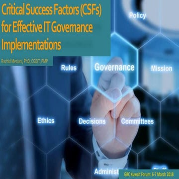 Critical Success Factors (CSFs) for Effective IT Governance Implementations | PDF