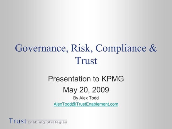 Governance, risk and compliance framework | PPT