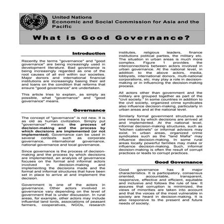 Understanding the Concept of Good Governance | PPTX