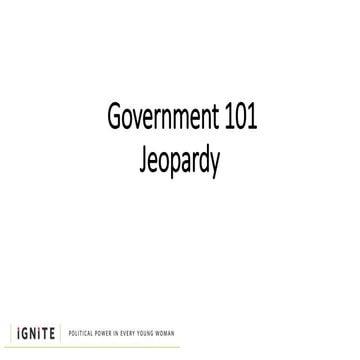 Government 101 jeopardy game | PPTX
