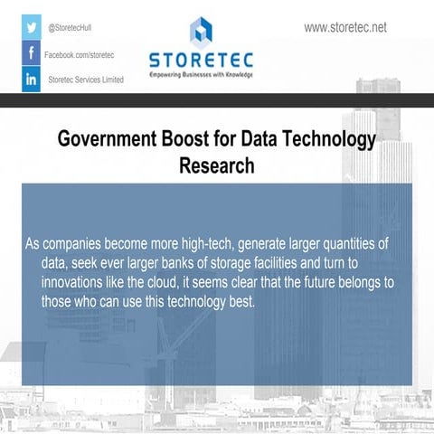 Government boost for data technology research | PPT