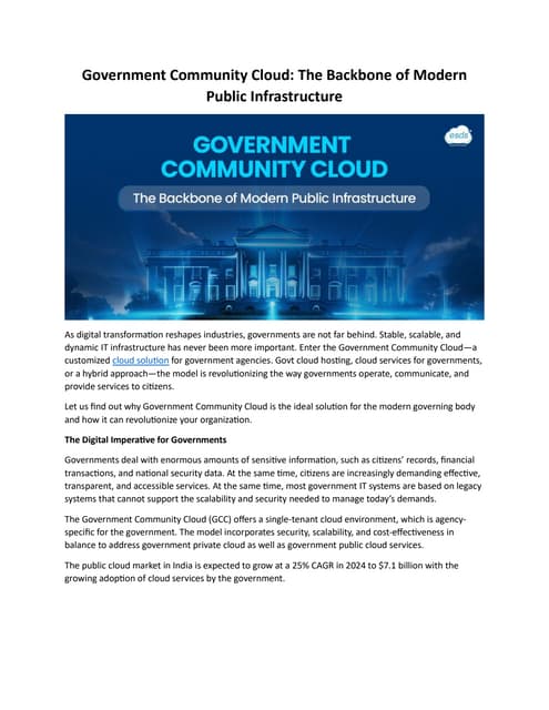 Government Community Cloud in India ESDS.pdf
