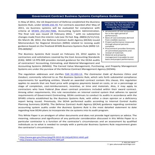 Government contract business systems compliance guidance | PDF