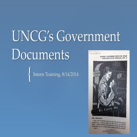 Government Documents @ Jackson Library (Staff version) | PPT