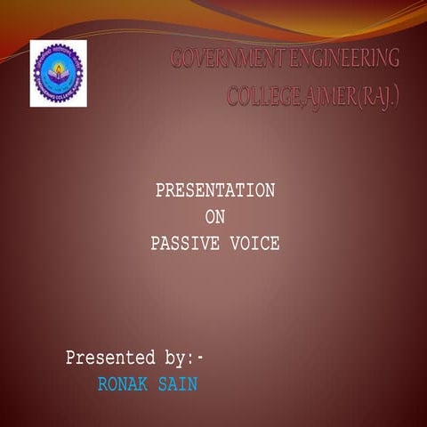 Presentation on Passive Voice | PPTX