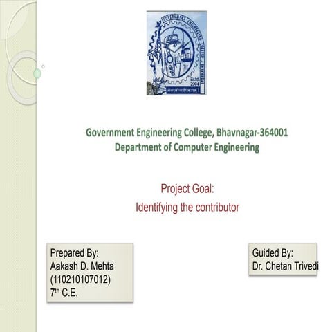 Government engineering college, bhavnagar 364001 | PPT