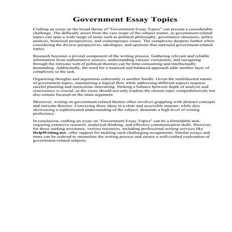 Government Essay Topics. Sample essay on advantages of downsizing in ...