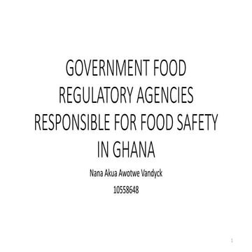 Government food regulatory agencies | PPTX