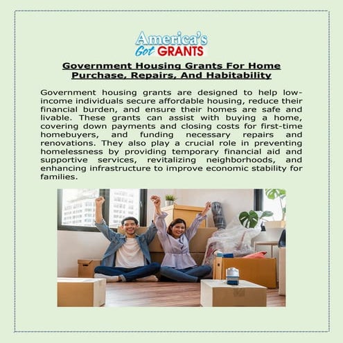 Government Housing Grants For Home Purchase, Repairs, And Habitability ...