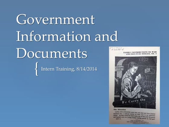 E-LEARN: Government Documents | PPT
