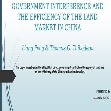 Government interference and the efficiency of the land | PPT