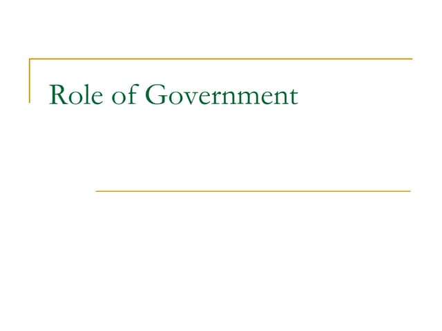 Role of government intervention in the market | PPTX | Government ...
