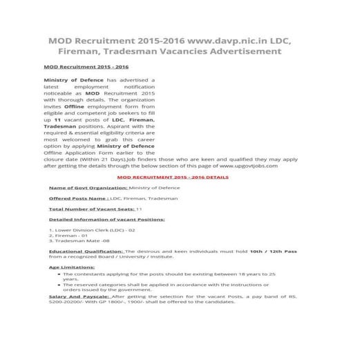 Government jobs | DOCX