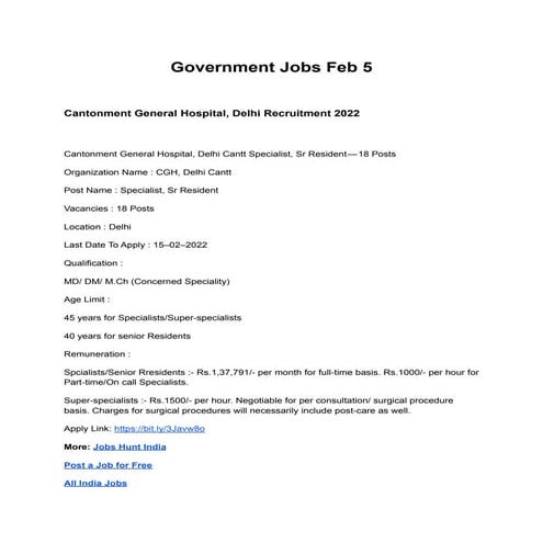 Government jobs feb 5 | PDF