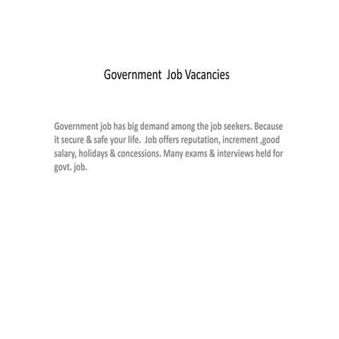 Government job vacancies ppt | PPT