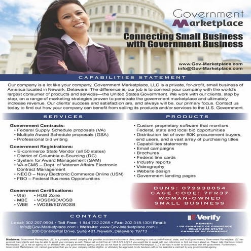 Government Marketplace LLC - Connecting Small Business with Government ...