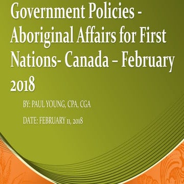 Government policies - Aboriginal Affairs - Canada - February 2018 | PPTX